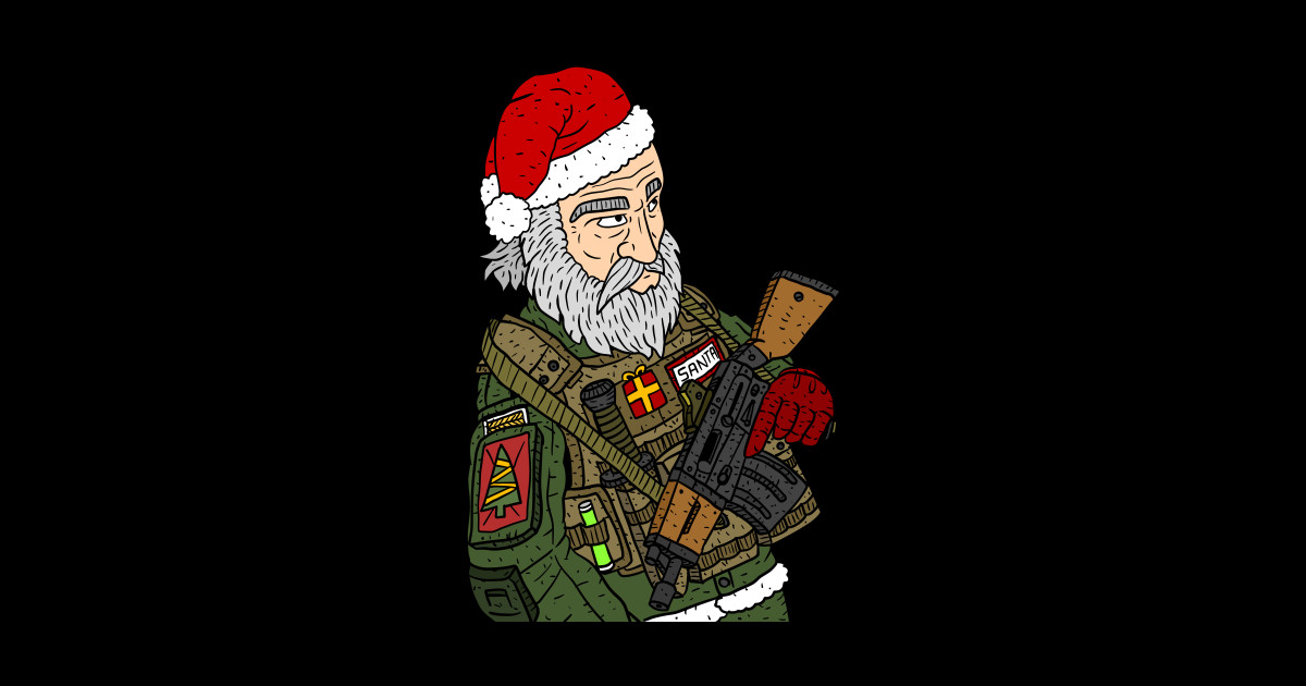 a tactical santa design. military Christmas. - Army Santa - Sticker ...