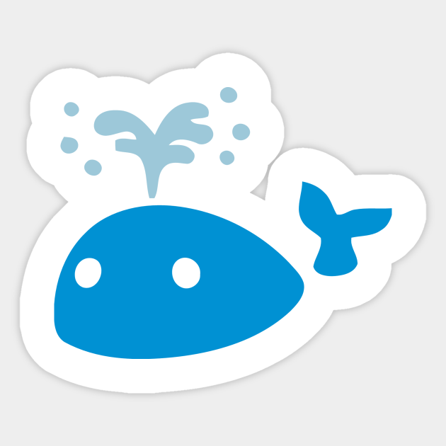 Happy Blue Whale Blowing Water Emoticon - Emoji - Sticker | TeePublic