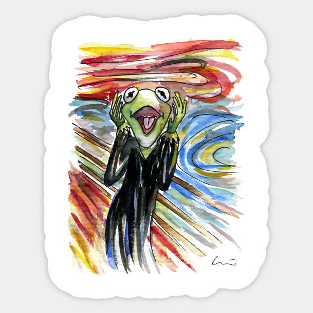 The Frog Shout - Kermit The Frog - Sticker | TeePublic