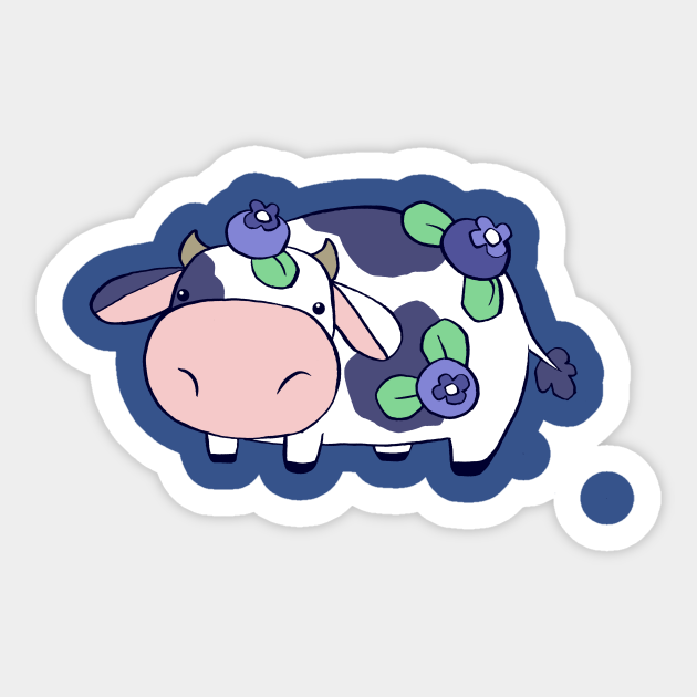 Blueberry Cow - Cow - Sticker | TeePublic
