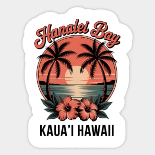 Hanalei Bay Kauai Hawaii Wave Stickers for Sale | TeePublic