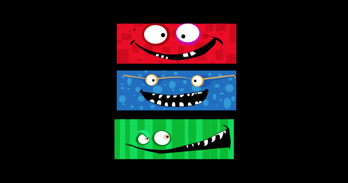THREE FUNNY FACES - Kids - Sticker | TeePublic