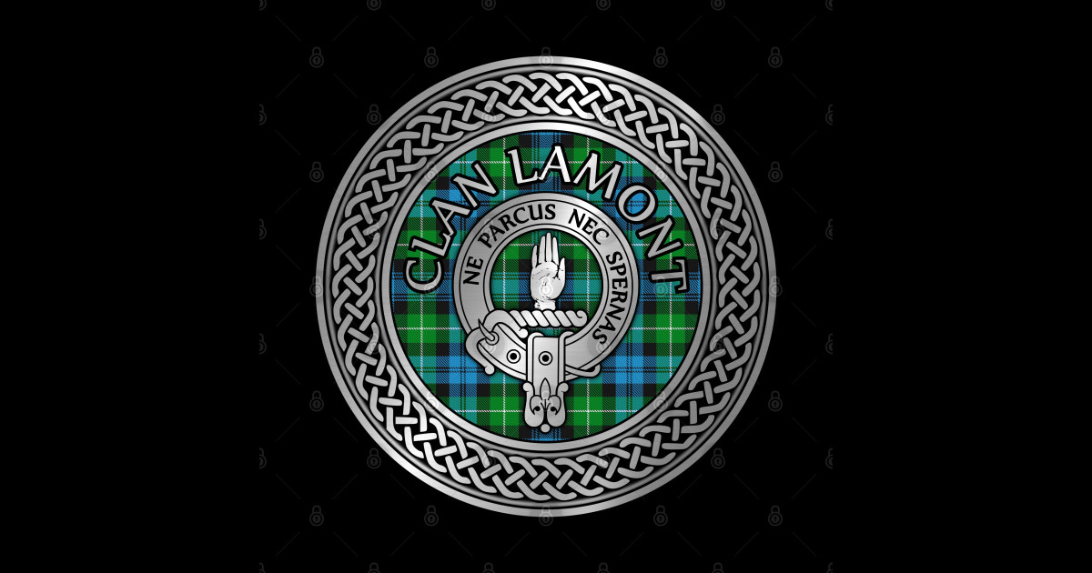 Clan Lamont Crest & Tartan Knot - Lamont - Sticker | TeePublic