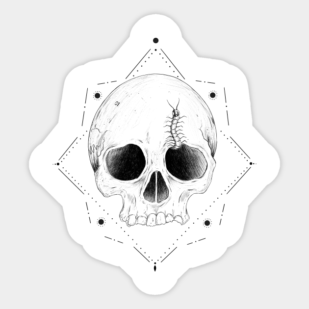 Edgy Skull - Skull - Sticker | TeePublic