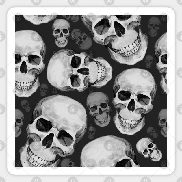 Black Skull - Halloween - Sticker | TeePublic