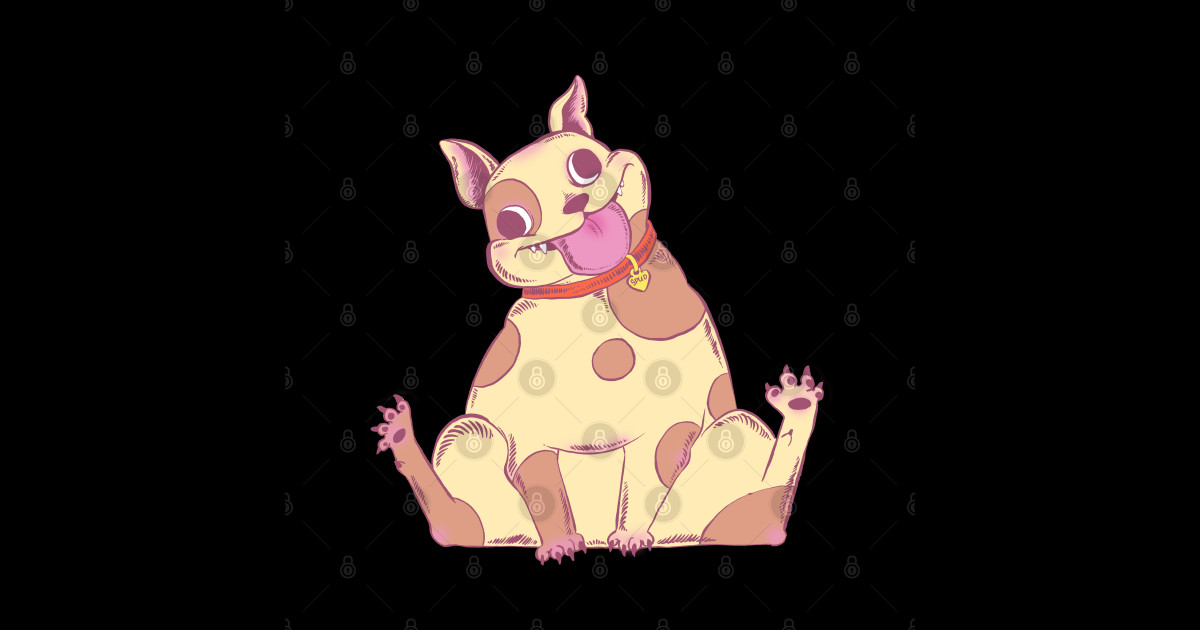 Spud, The Cake Loving Tubby Pitbull Bulldog Mutt - Dog - Sticker ...