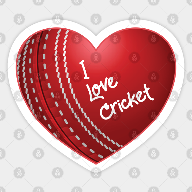 I Love Cricket Heart - Cricket Lovers - Sticker | TeePublic
