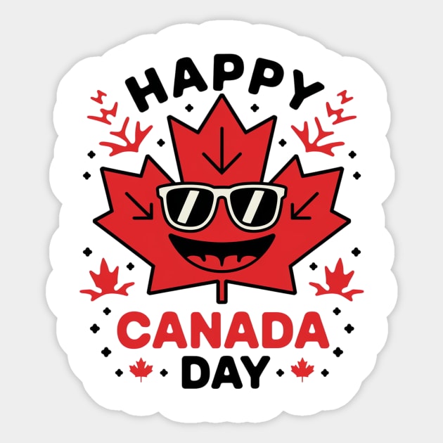 Happy Canada Day Funny Maple Leaf Canada Day - Canada Day - Sticker ...