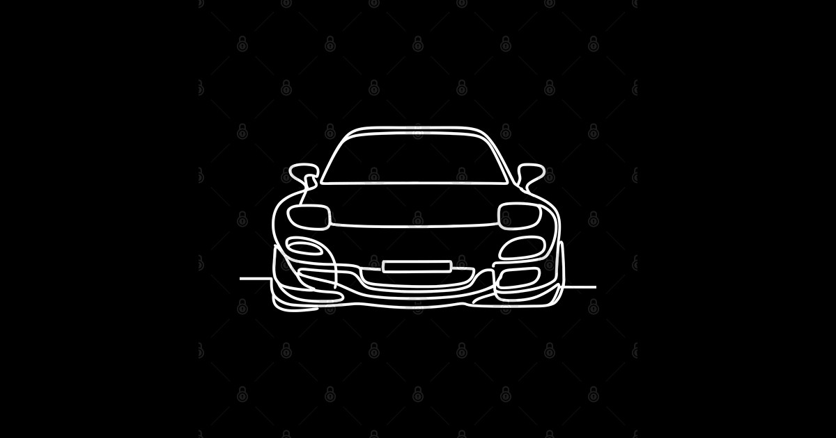Mazda RX7 Line Drawing - Mazda Rx7 - Sticker | TeePublic