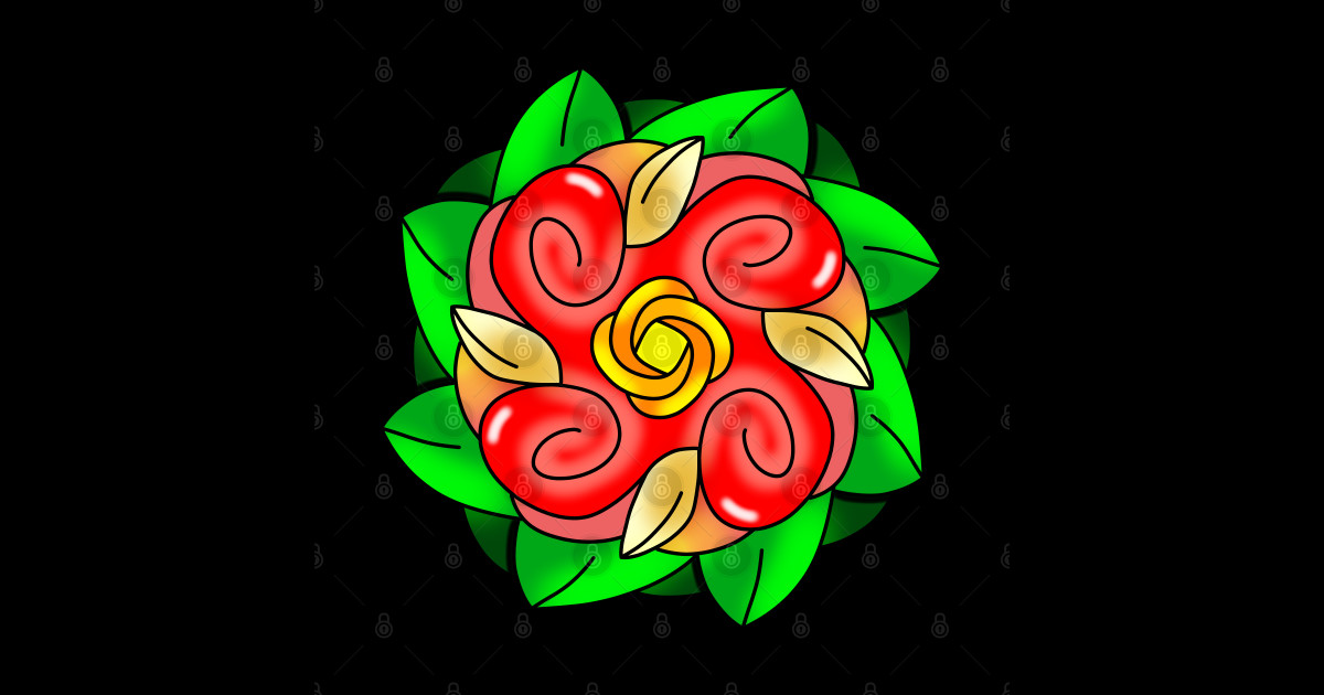 Symetric Round Flower - Flower - Sticker | TeePublic