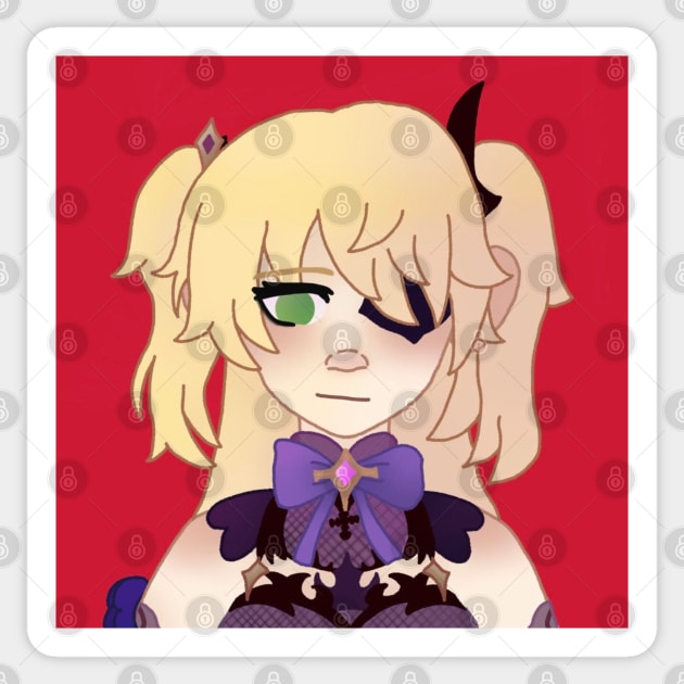 Fischl (red) - Fischl - Sticker | TeePublic