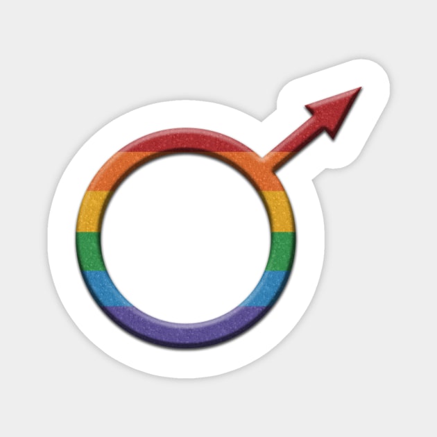 Rainbow Colored Round Gay Pride Male Gender Symbol - Male Gender Symbol ...