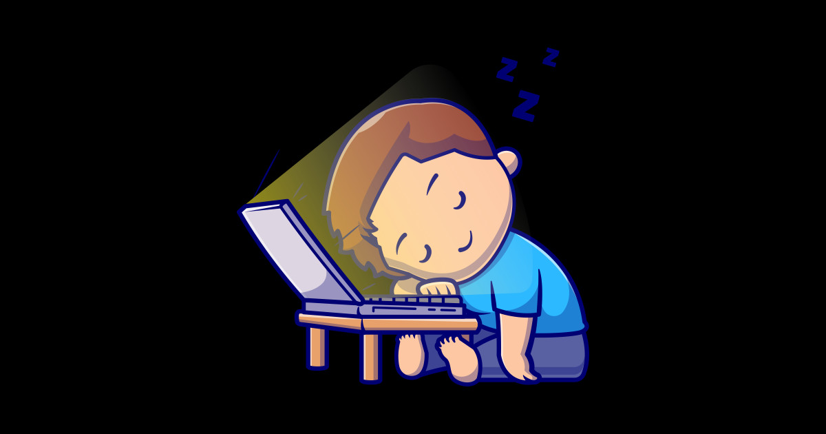 Cute Boy Sleeping On Laptop Cartoon - Cute Boy Sleeping On Laptop ...