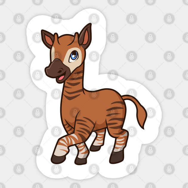 Kawaii Okapi - Kawaii Okapi - Sticker | TeePublic