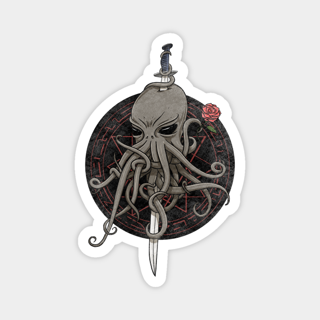 The Cthulhu Red Rose - Cthulhu - Magnet | TeePublic