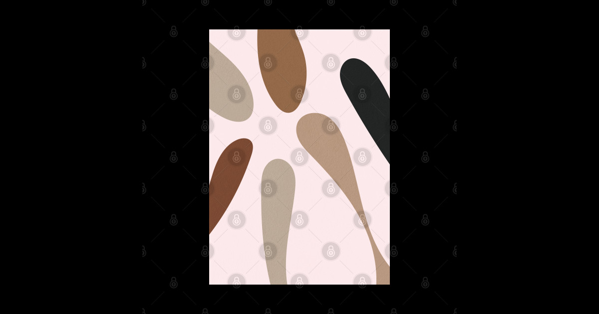 Neutral Beige, Mid-Century Modern Art - Blobs - Sticker | TeePublic