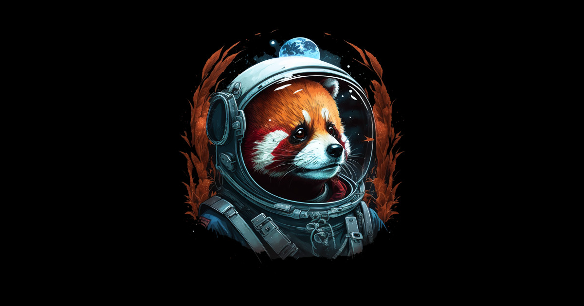 space red panda - Red Panda - Sticker | TeePublic