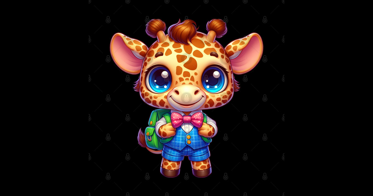 School animal giraffe cartoon. Sticker Clipart. - School Giraffe ...