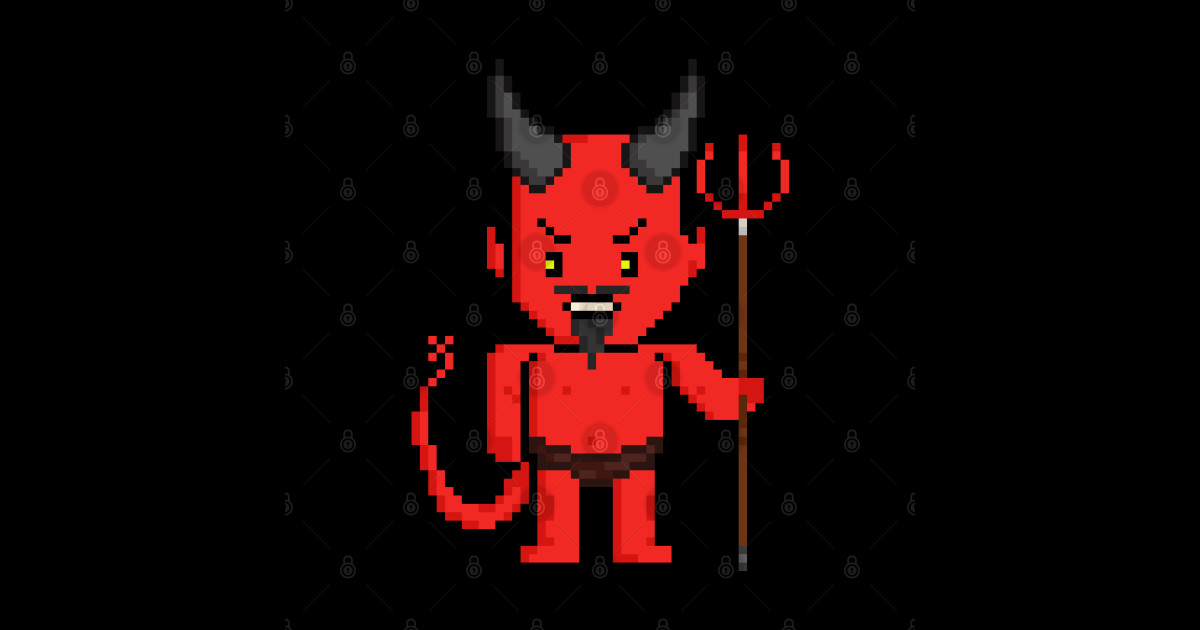 Pixel Monster Devil - Pixelmonster - Sticker | TeePublic