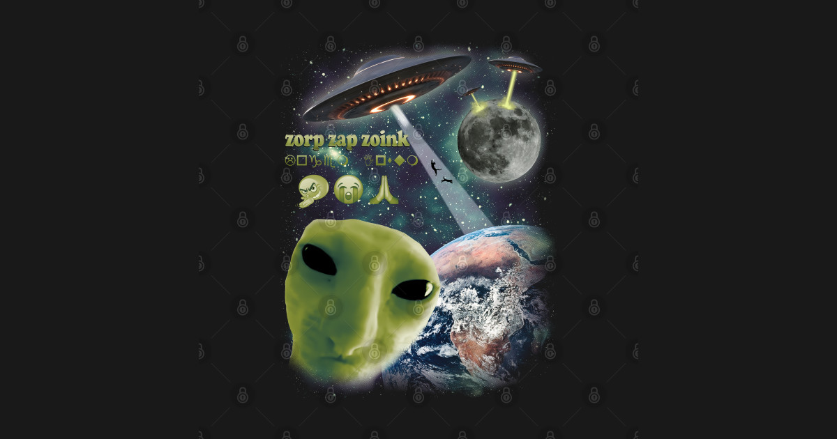 Zoink Funny Alien Cat Meme - Cat Meme - T-Shirt | TeePublic