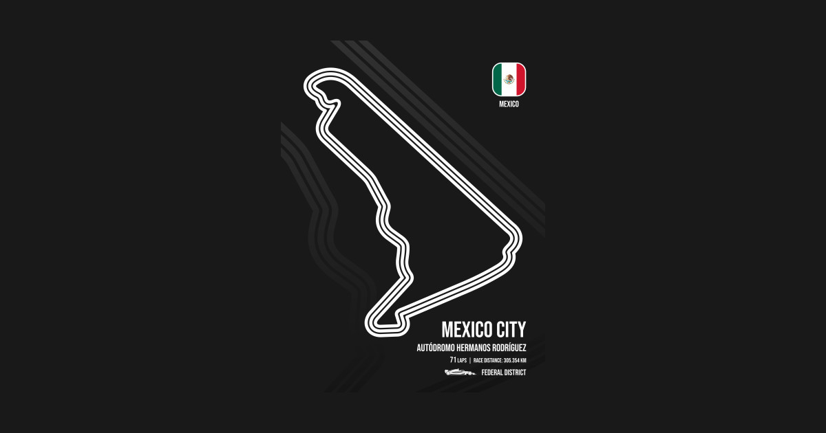 Mexico City Race Track (B&W) - Circuit - T-Shirt | TeePublic