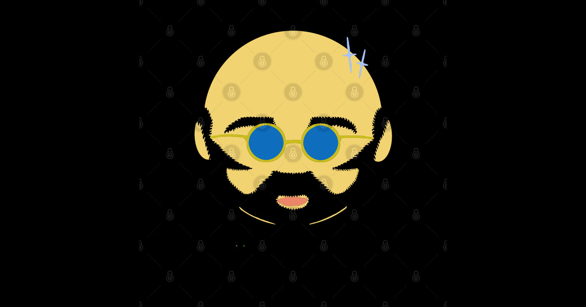 Facial Hair With Shiny Bald Head Face Sticker Teepublic