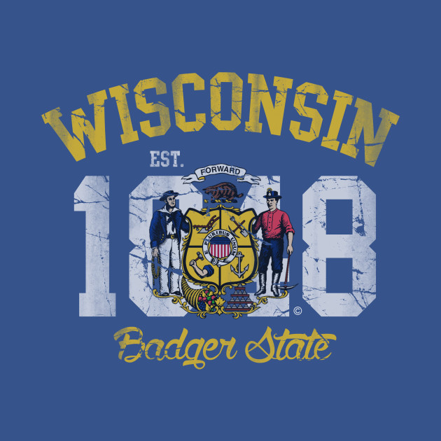 Vintage Wisconsin Badger State - Wisconsin - T-Shirt | TeePublic