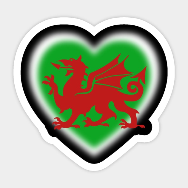 Welsh Dragon Heart - Welsh Dragon - Sticker | TeePublic