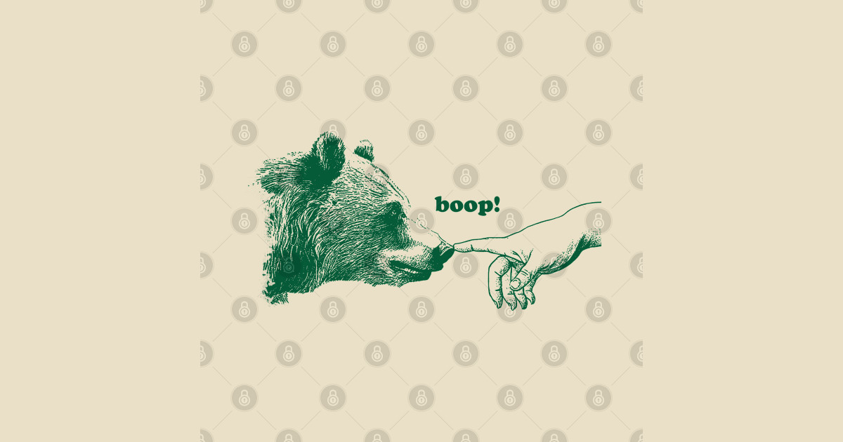 Funny Boop Bear Vintage Style T-Shirt, Grizzly Bear T-Shirt, Poke the ...