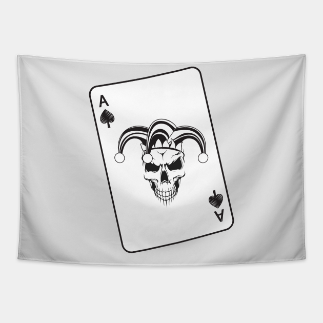 Evil Jester Ace of Spades Skull Playing Card - Playing Cards - Tapestry ...