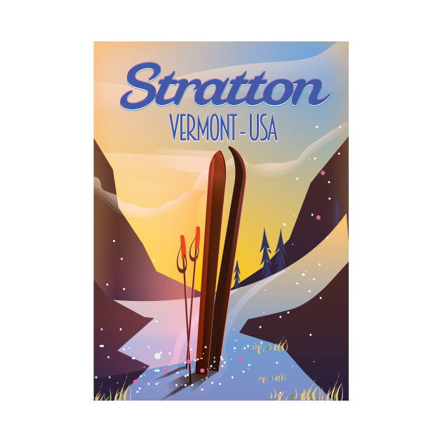 Stratton Vermont USA ski poster - Stratton Vermont Usa Ski - T-Shirt ...