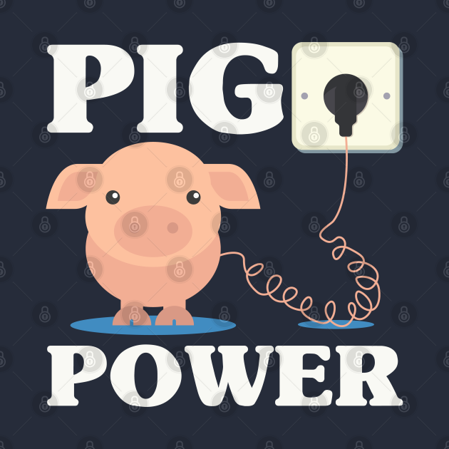 Pig Power - Piggy Curly Tail Electric Outlet - Pigs - T-Shirt | TeePublic
