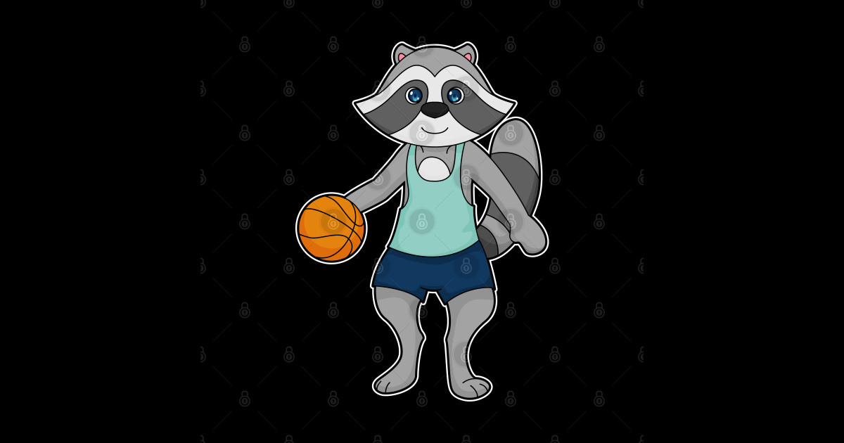 Racoon Basketball player Basketball - Basketball - Sticker | TeePublic