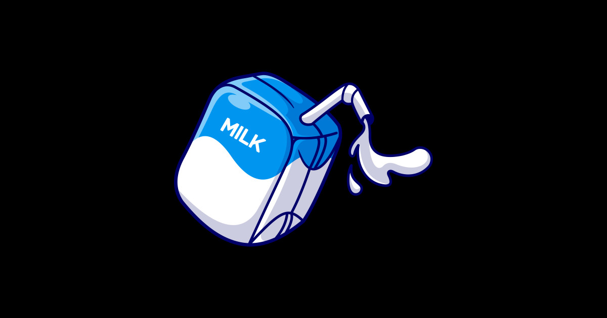 Floating Milk Spilled Cartoon - Floating Milk Spilled Cartoon - Sticker ...