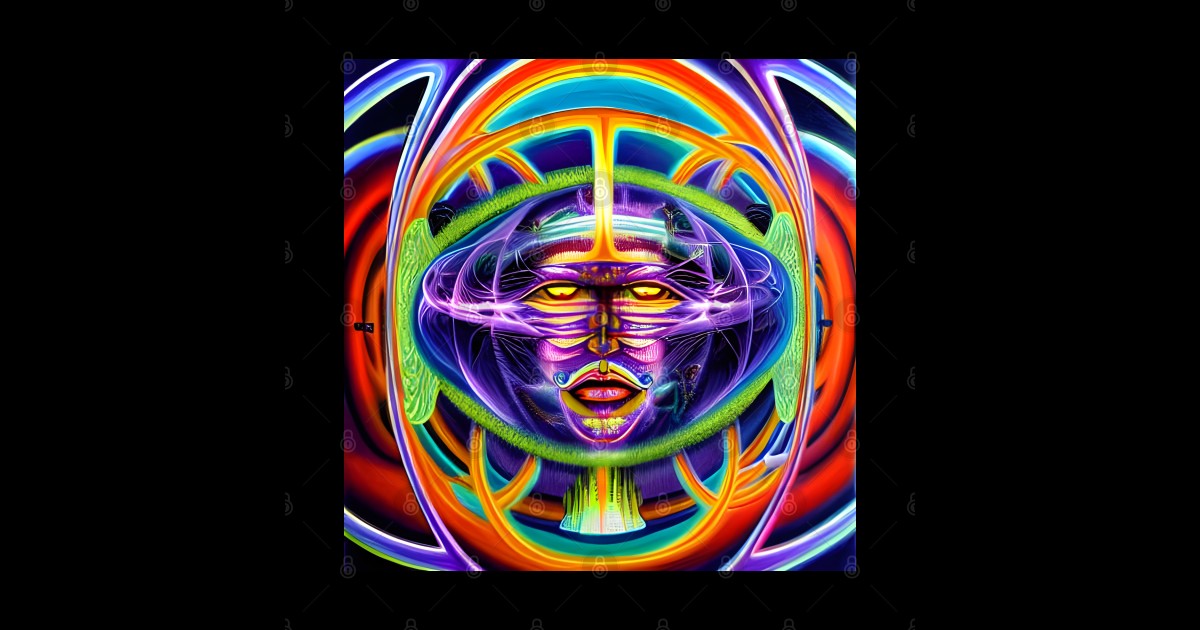 Hyper-dimensional Machine Guide - Psychedelic - Sticker | TeePublic
