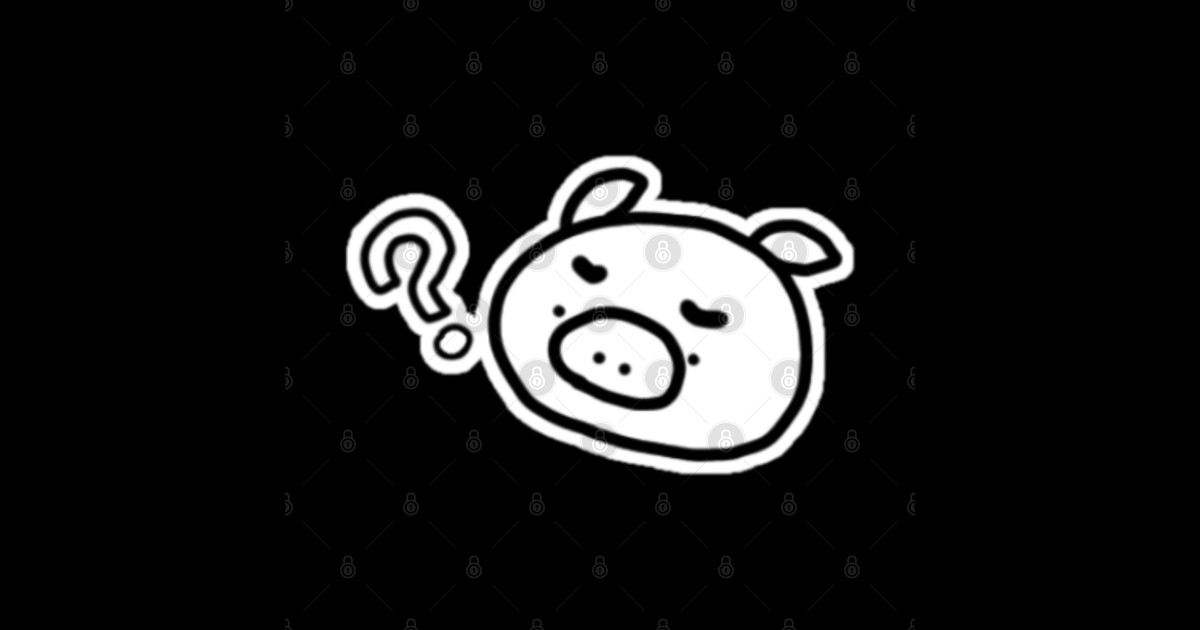 Confused Boo the kawaii pig. - Kawaii - Sticker | TeePublic