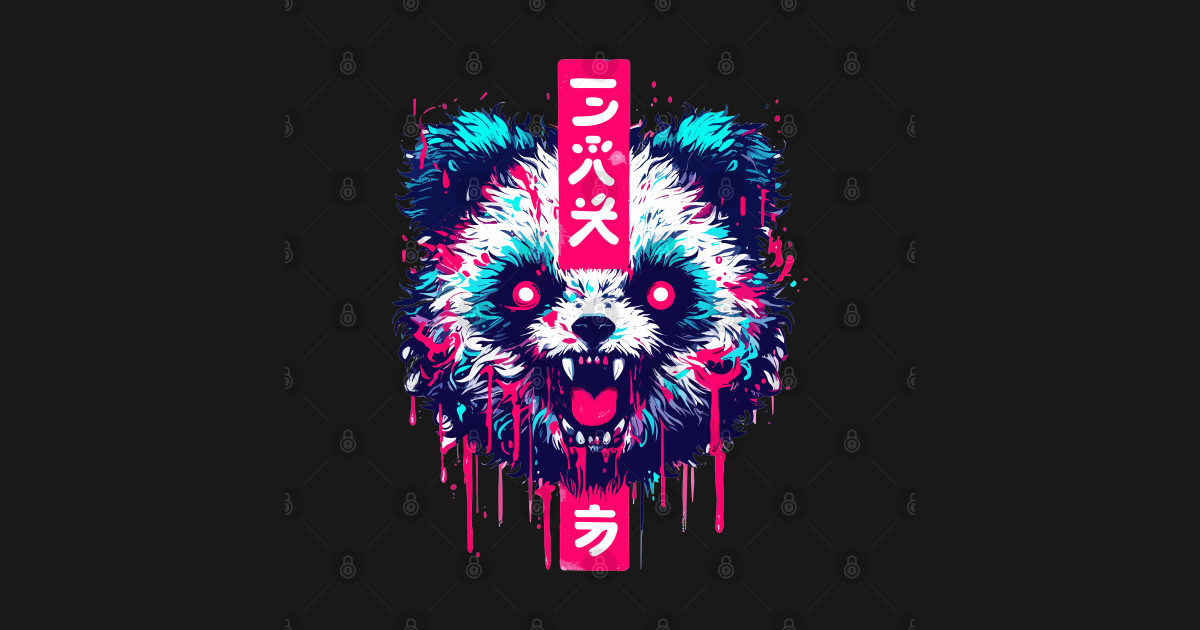 Panda head horror - Panda Bear - T-Shirt | TeePublic