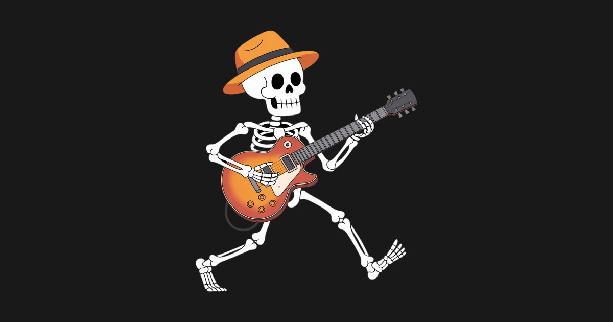 Rocker Skeleton Men Boys Bass Guitar Guitarist Halloween - Rocker ...