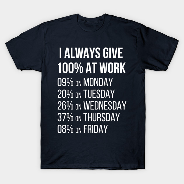 I Always GIve 100% At Work - I Always Give 100 Percent At Work - T ...