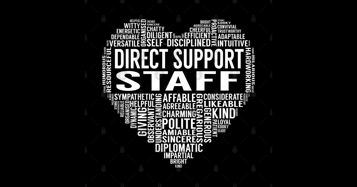 Direct Support Staff Heart - Direct Support Staff - T-Shirt | TeePublic