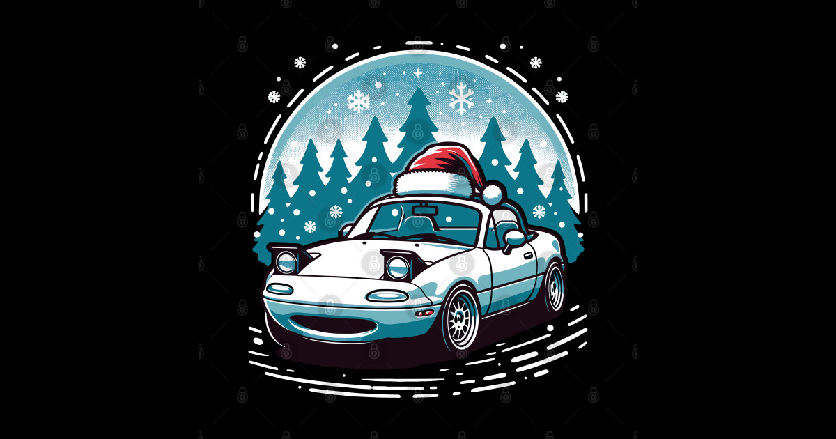 MIATA CHRISTMAS EDITION - Miata - Sticker | TeePublic