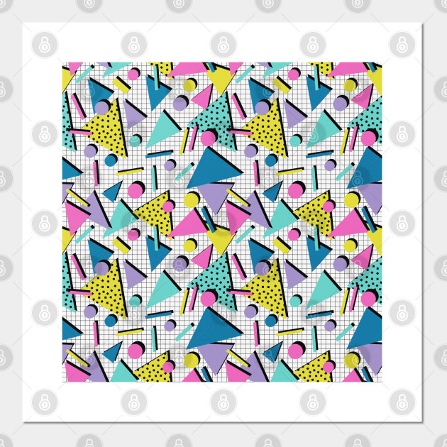 Memphis 80s Style Design Pattern - Memphis Group - Posters and Art ...