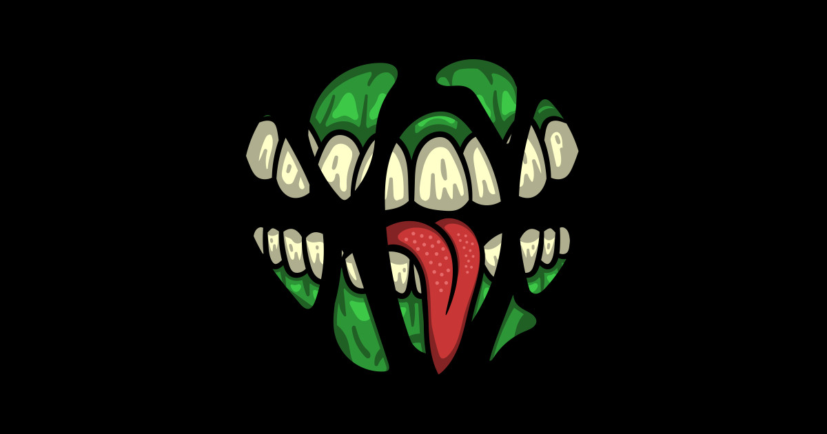 Ripped Monster Mouth - Monster - Sticker | TeePublic