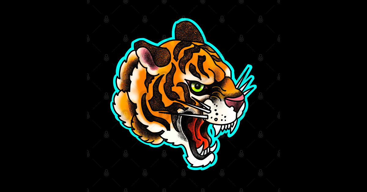 Angry tiger - Tiger Head - Sticker | TeePublic