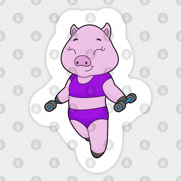 Pig Fitness Dumbbell - Bodybuilding - Sticker | TeePublic