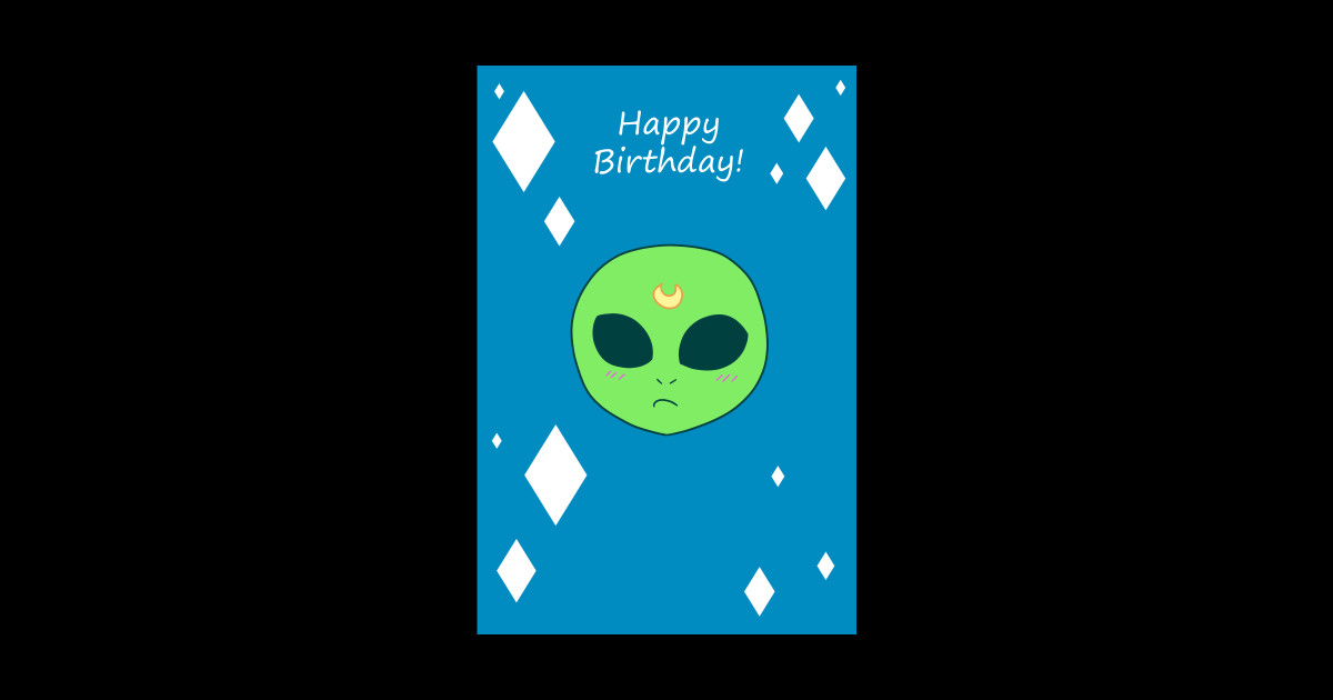 Happy Birthday - Alien Face - Alien - Sticker | TeePublic