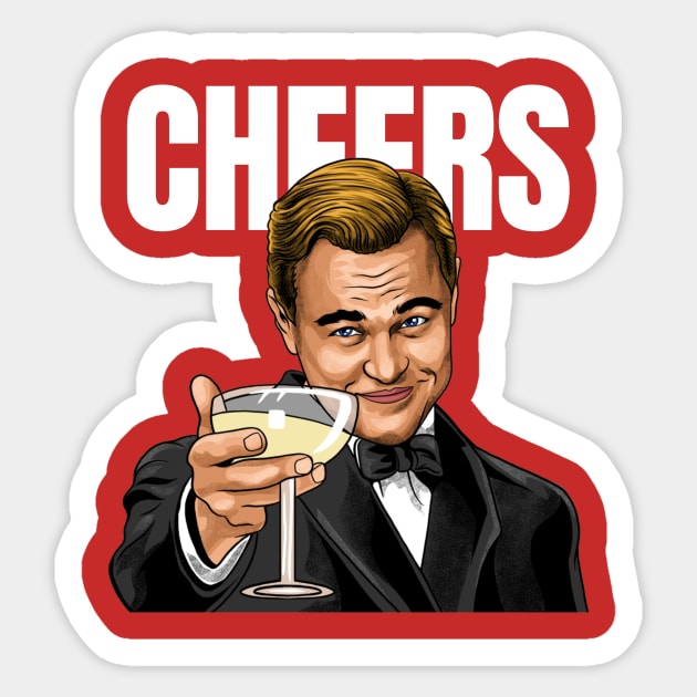 Leonardo Cheers Meme - Leonardo Cheers Meme - Sticker | TeePublic
