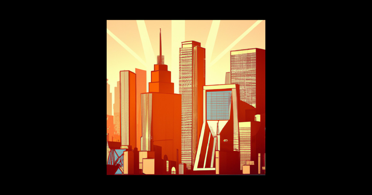 Retro Big City - Retro City - Sticker | TeePublic