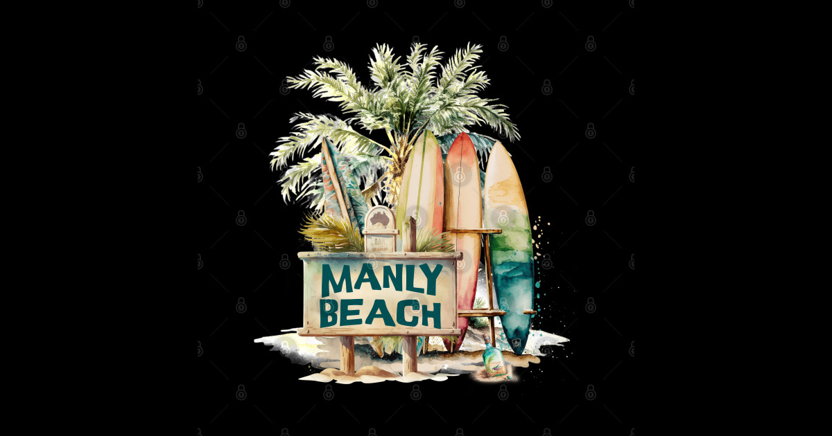 Manly Beach - Manly Beach - Sticker | TeePublic