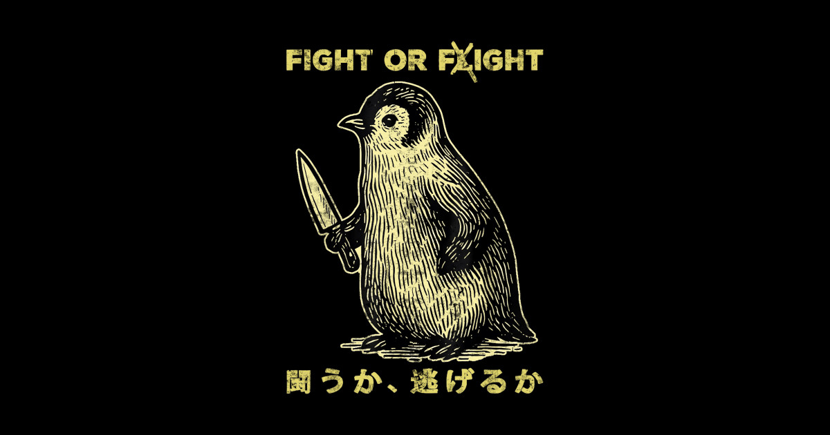 Funny Penguin Fight Or Flight Meme Penguin With Knife - Penguin ...